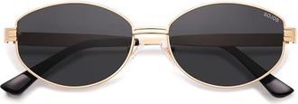 Sojos Lunettes de soleil ovales polaris&eacute;es pour homme et femme - Lunettes de soleil rondes r&eacute;tro tendance avec cadre en m&eacute;tal - Protection UV400 SJ1255, Or/