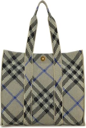 Burberry Femme, Sacs, Multicolore, Taille: ONE Size Embroidered Canvas Medium Check Shopping Bag