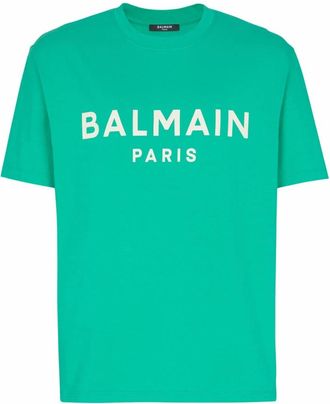 Balmain T-Shirt mit Paris-Print - - Tops - Herren - Gr&uuml;n - L