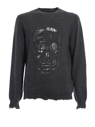 Alexander McQueen Rundhalspullover - Grau