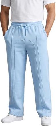 Generic Pantalon de sport baggy pour homme, couleur unie, pantalon de loisirs, respirant, confortable, taille &eacute;lastique avec cordon de serrage, pantalon d&eacute;con