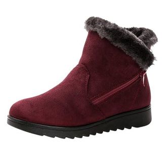 Generic Bottes dhiver en fausse fourrure pour femme - Bout rond - &Eacute;l&eacute;gantes - Thermiques - Confortables - &Agrave; enfiler - Bottines de neige - Pour le sport et la 