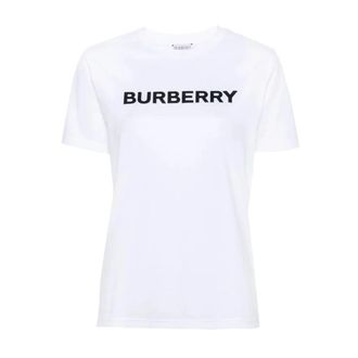 Burberry Logo Baumwoll-T-Shirt - - Tops - Damen - Wei&szlig; - L