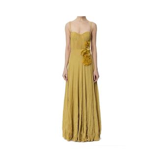 Elisabetta Franchi Plissee-Maxikleid - - Dresses - Damen - Gelb - S
