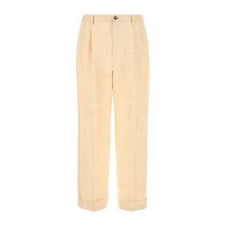 Valentino Garavani Creme Jute-Mischhose - - Trousers - Herren - Gelb - M