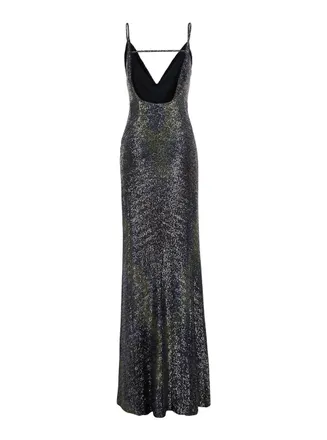 Missoni Womens Long Sleeveless Multicolour Sequin Dress Polyamide