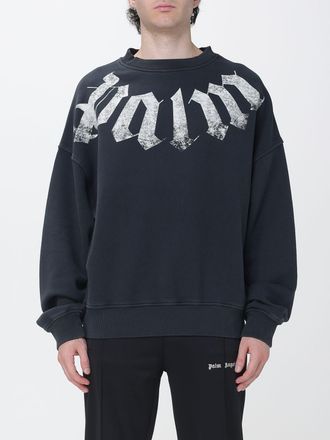 Palm Angels Sweatshirt oversize &agrave; col rond en coton avec logo imprim&eacute;