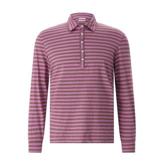 Massimo Alba Gestreiftes Langarm-Poloshirt - - Tops - Herren - Rosa - L