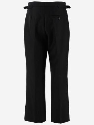 Balenciaga Womens Pants Wool-Blend Black Trousers