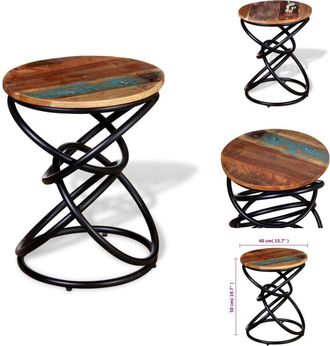 vidaXL Vidaxl - Beistelltisch Altholz Massiv - Holztisch - Beistelltisch - Nachttisch - Vintage Stil - Antikm&ouml;bel