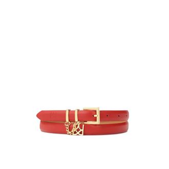 Kazar Roter schmaler G&uuml;rtel mit Kette - - Accessories - Damen - Rot - 100 CM