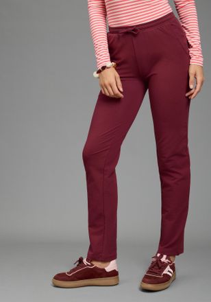 Flashlights Sweathose FLASHLIGHTS, Damen, Gr. 32/34, N-Gr, rot (bordeaux), Sweatware, Obermaterial: 95% Baumwolle, 5% Elasthan, unifarben, Basic, l&auml;ssig geschnitt