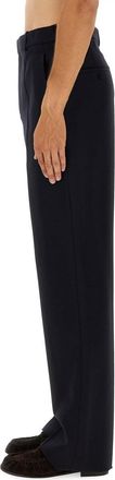 Saint Laurent Wool High-Waist Trousers - Blue