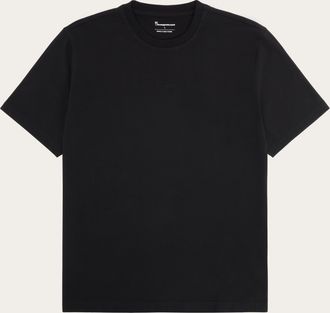 Knowledge Cotton Apparel Herren vegan T-Shirt Herren Bruststickerei Black Jet