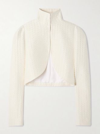 Alaia Veste Raccourcie En Cloqué De Soie - Ivoire
