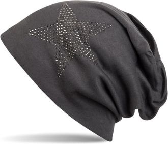 styleBREAKER M&uuml;tze Warme Beanie M&uuml;tze mit Strass Stern