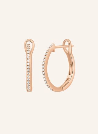 Leaf Creolen Circle S Aus 18 Karat Ros&eacute;bgold Mit Diamanten rosegold