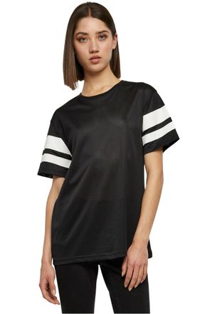 Urban Classics Damen T-Shirt Ladies Stripe Mesh Tee, Blk/Wht, M, TB901