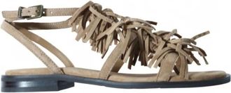 Ash Ash, Femme, Chaussures, Brun, Taille: 38 EU Sandale en daim &agrave; franges