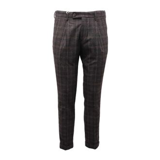 Michael Coal Carefully Woll Cashmere Braun Gestreifte Hose - - Trousers - Herren - Braun - W32