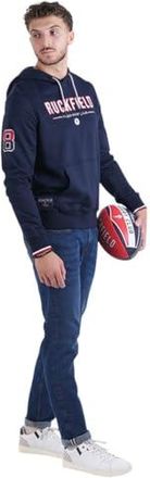 Ruckfield Sweat Marine uni avec Une Coupe Droite Un col &agrave; Capuche et des Manches Longues - Taille 4X_l