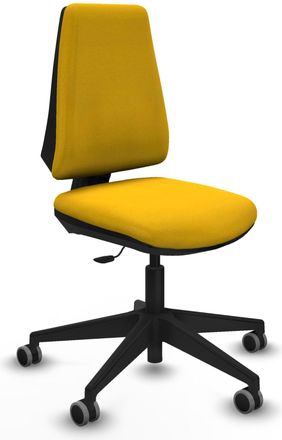 Piqueras y Crespo Elche Schreibtischstuhl ohne Armlehnen, ausgestattet mit Permanentkontakt und Schneideschaum, 65 mm Rollen, Parkett, Gelb