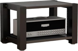 Generic Audio-Video-Regal HiFi Rack aus Holz & Stahl, Höhenverstellbarer Medien Aufbewahrungssch Rank, Audio-Komponenten für Heimkino Schlafzimmer büro(Black,