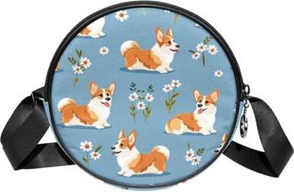 Generic Sac &agrave; bandouli&egrave;re rond pour femme, petit sac &agrave; bandouli&egrave;re avec fermeture &eacute;clair et bretelles r&eacute;glables style d&eacute;contract&eacute; pour femmes et filles