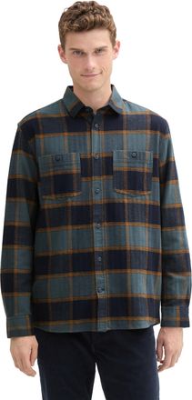 Tom Tailor Herren Comfort Fit Hemd im Karomuster, 36635 - Blue Navy Check, XL