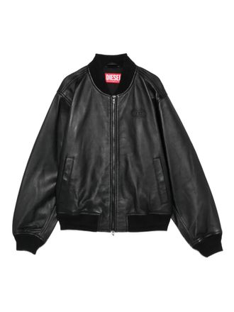 Diesel veste nervur&eacute;e L-Ilyan-RB en cuir - Noir