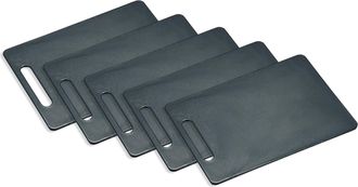 KESPER 30474 | 5er Set Schneidebrett aus Kunststoff, grau 29 x 19,5 x 0,5 cm
