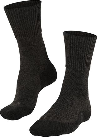 Falke Damen Wandersocken TK1 Adventure Wool W So Wolle Funktionsmaterial antiblasen dick 1 Paar, Grau Smog 3150, 35-36