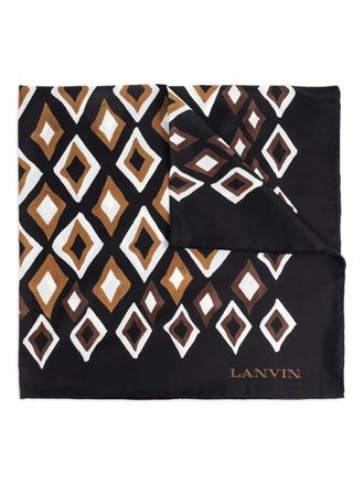 Lanvin foulard en soie à motif géométrique - Noir