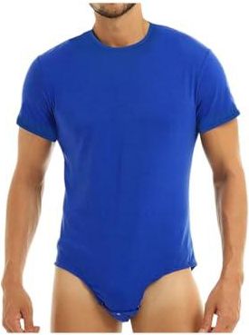 ORANDESIGNE Homme Body de Sport Justaucorps sous-vêtement Combinaison Musculation Gymnastique Bodysuit Danse Jumpsuit Leotard Manche Courte Maillot de Corps Pyjam