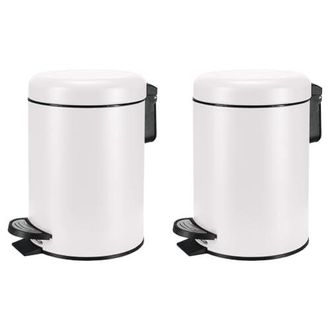 Kleine Wolke Kosmetikeimer One, Farbe: Wei&szlig;, Material: Edelstahl/PP, Gr&ouml;&szlig;e: Eimer 3 Liter (Packung mit 2)