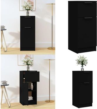 vidaXL Sideboard Schwarz 30x30x70 cm Holzwerkstoff - Schreibtisch - Wohnzimmermöbel - Sideboard Schwarz - Regal - Aufbewahrung - Home & Living
