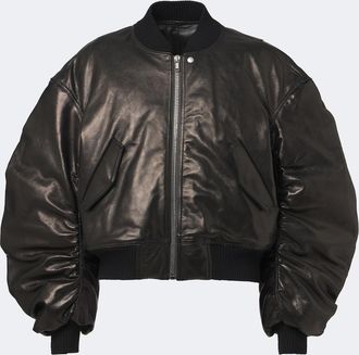 Rick Owens Veste doudoune Secchia Flight en cuir