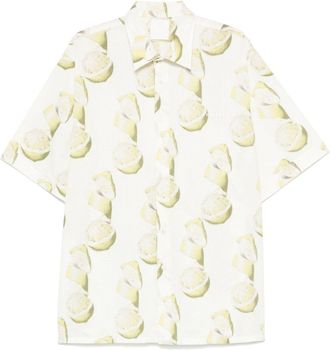 Givenchy Seersucker-Hemd mit Zitronen-Print - Weiß