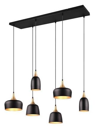 Trio Trio Suspension Chiraz 310500632, m&eacute;tal noir mat/dor&eacute;, sauf 6x E14