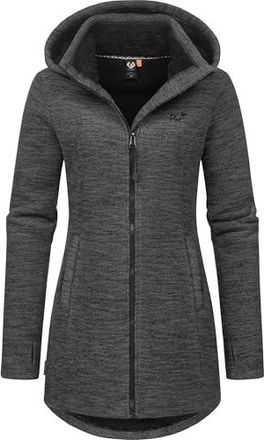 Ragwear YOUMODO Veste en tricot doux pour femme avec doublure en fourrure et capuche Veste longue mi-saison Leysha Melange YOUMODO XS &agrave; 6XL, gris fonc&eacute;, M