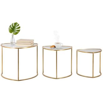 Dmora Dmora - Wohnzimmertisch Adrian, Niedriger Wohnzimmertisch, Kaffeeregal, Couchtisch f&uuml;r Sofa, 60x60 h50 cm, Gold