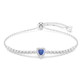 Swarovski One Armband, Verschiedene Schliffe, Herz, Blau, Rhodiniert
