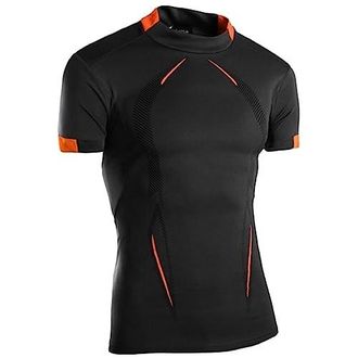 Generic Haut de sport respirant &agrave; manches courtes pour homme - S&eacute;chage rapide, Noir, XXL