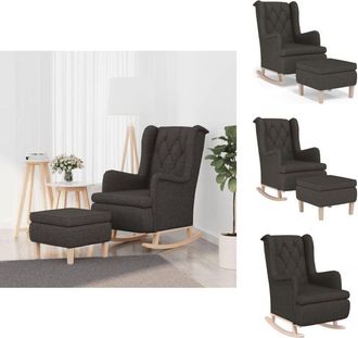vidaXL Schaukelsessel mit Hocker Dunkelgrau Stoff - Schaukelsessel - Relaxsessel - Wohnzimmersessel - Bequemer Sessel - Sessel Mit Hocker