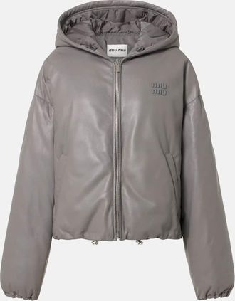 Miu Miu Wattierte Jacke aus Leder