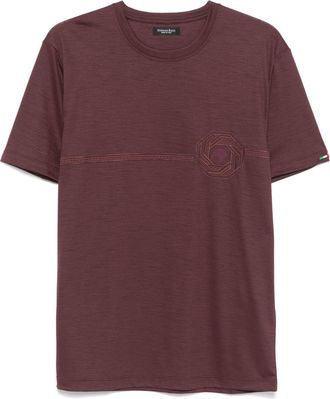 Stefano Ricci T-Shirt mit Logo-Stickerei - Violett