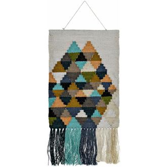 DKD Home Decor Baumwoll Wandteppich Jute 51x2x115 Multikolen Fransen Jute Baumwolle mehrfarbige Material Familien Farbdekorationen Details Details Details