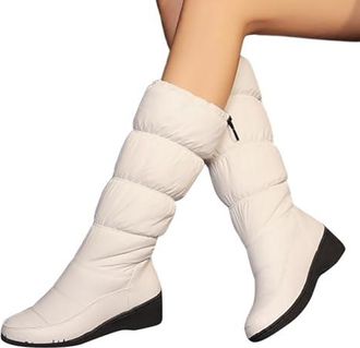 Generic Bottes de Neige Femmes Grandes Tailles &agrave; Plateforme &Eacute;paisses Montantes Mode Confort Hiver Chaud (White, 40)
