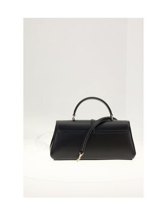 Celine 16 East West Calfskin Leather Shoulder Bag - Black