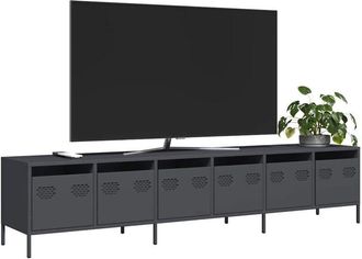 vidaXL Vidaxl - Meuble tv anthracite 202x39x43,5 cm acier lamin&eacute; &agrave; froid